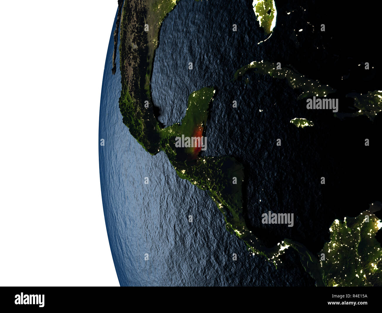 Sunset over Belize from space Stock Photo - Alamy