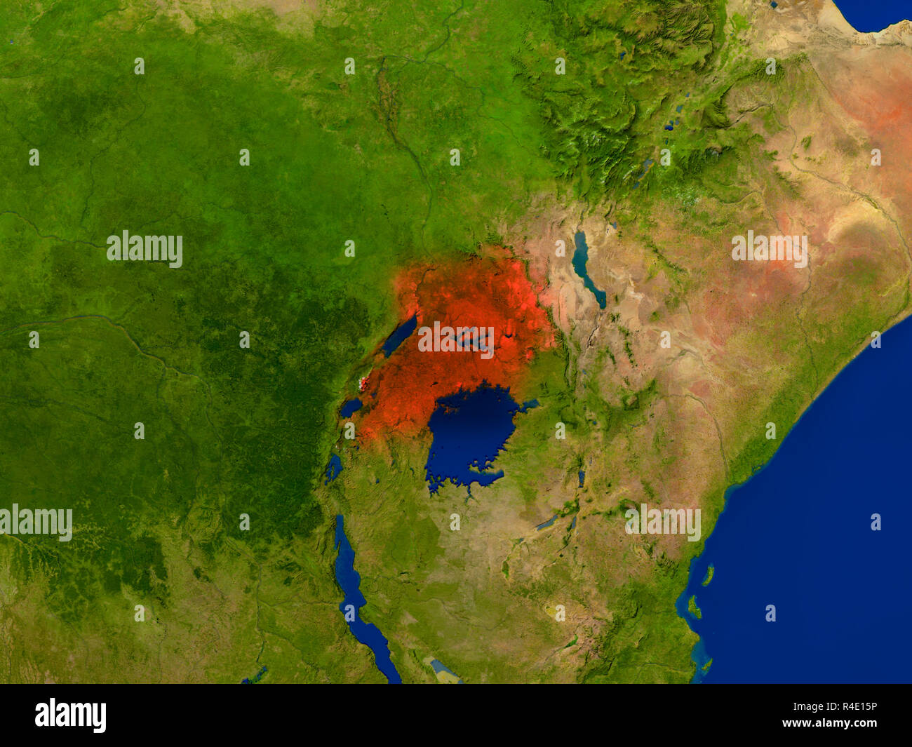 Map satellite geography uganda hi-res stock photography and images - Alamy