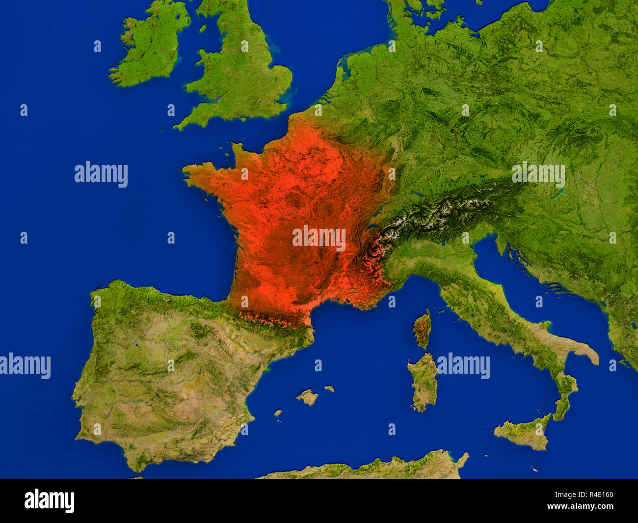France globe earth from space hi-res stock photography and images - Alamy
