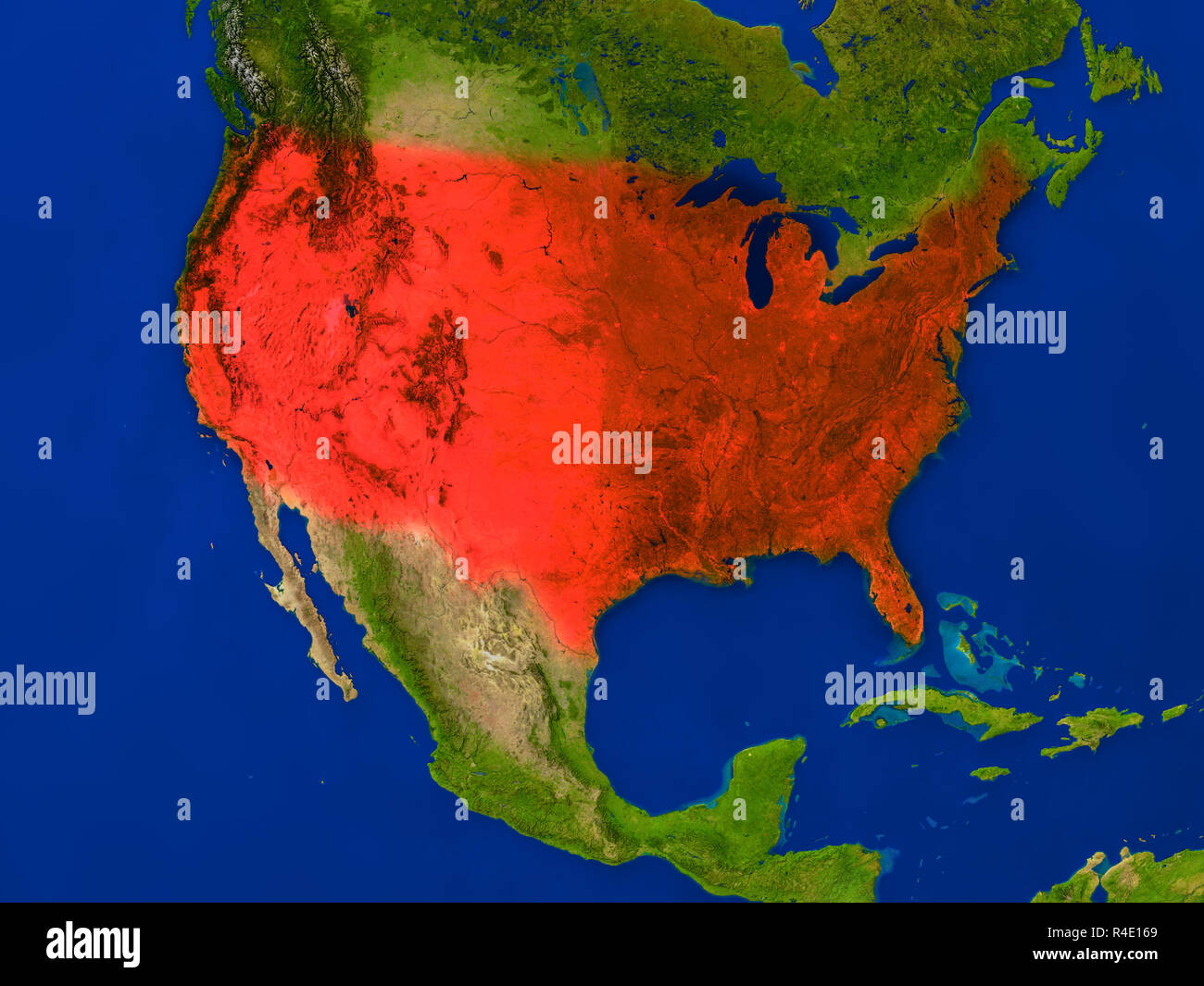 Map usa highlighted in red hi-res stock photography and images - Alamy
