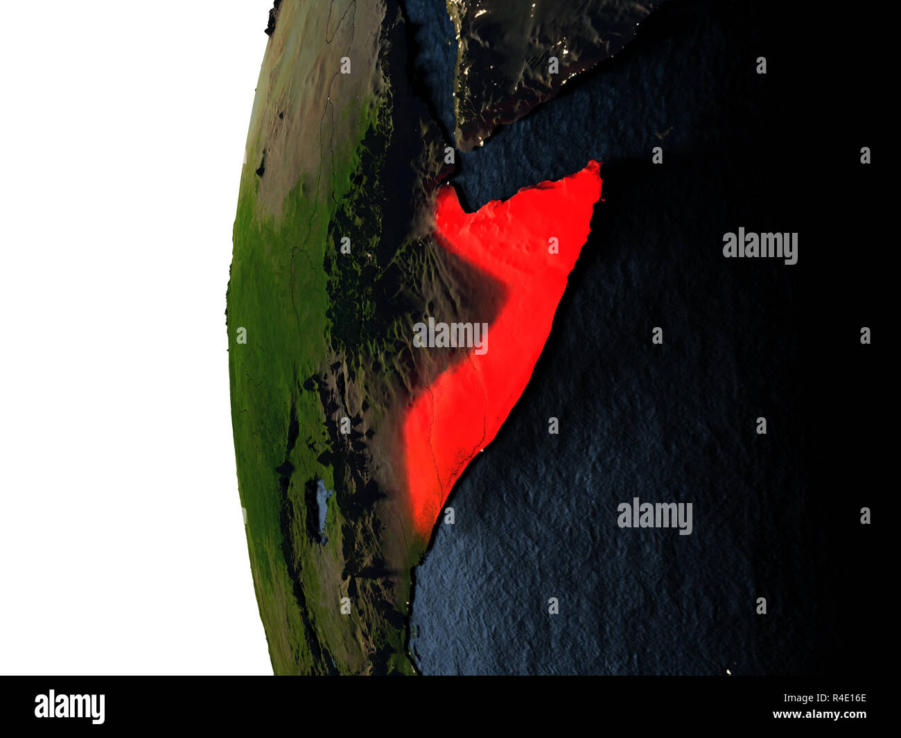 Somalia map satellite geography hi-res stock photography and images - Alamy
