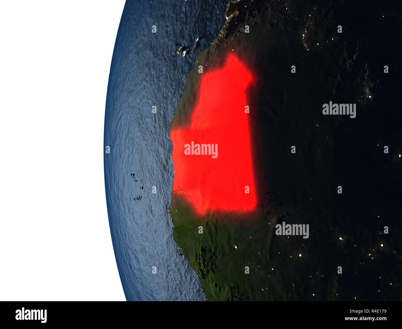 Sunset over Mauritania from space Stock Photo - Alamy