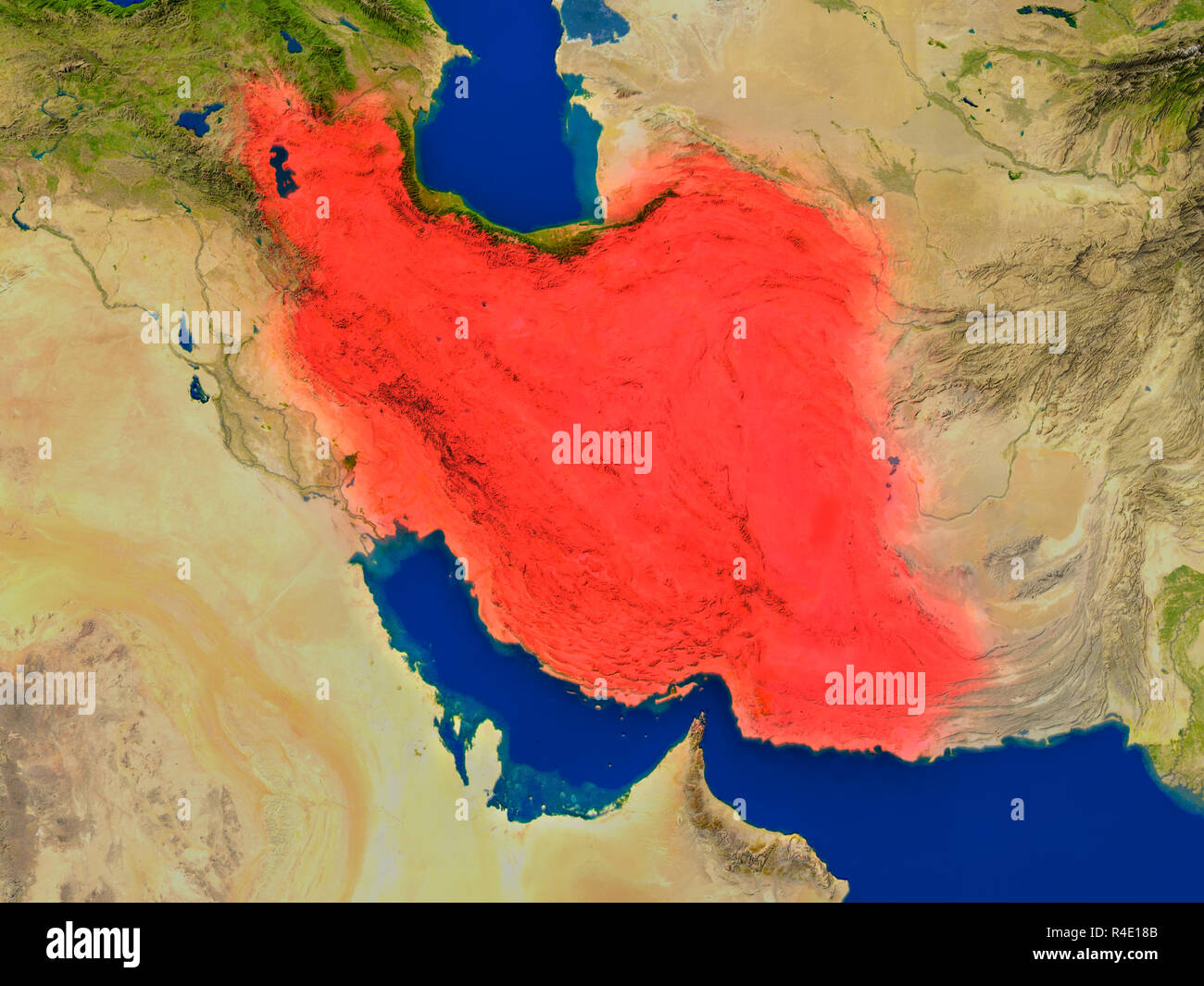 Map of iran satellite hi-res stock photography and images - Alamy