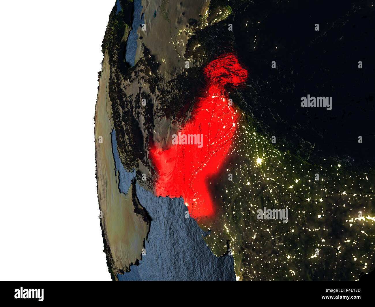 Map satellite geography pakistan hi-res stock photography and images ...