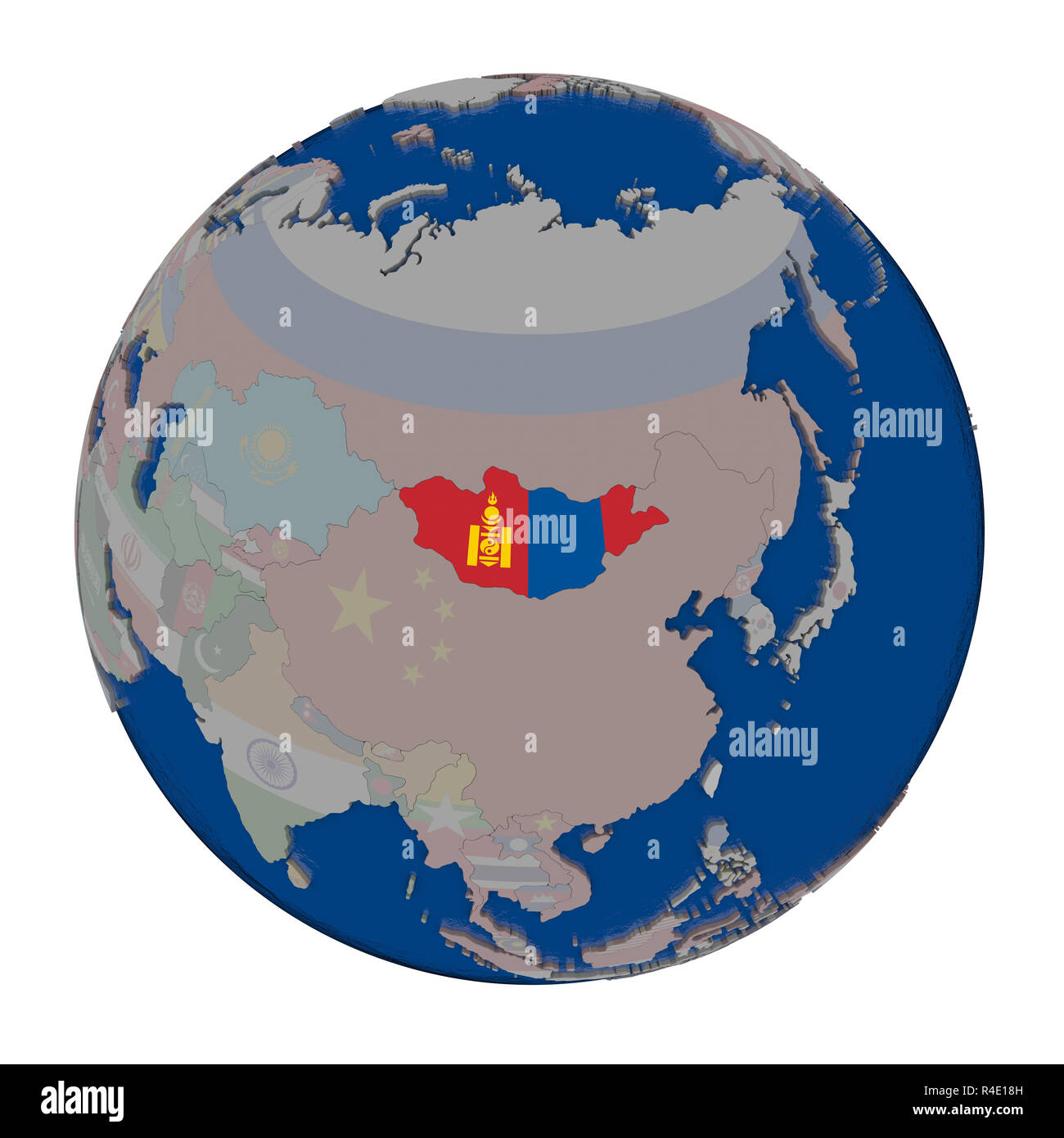 Mongolia political map Cut Out Stock Images & Pictures - Alamy