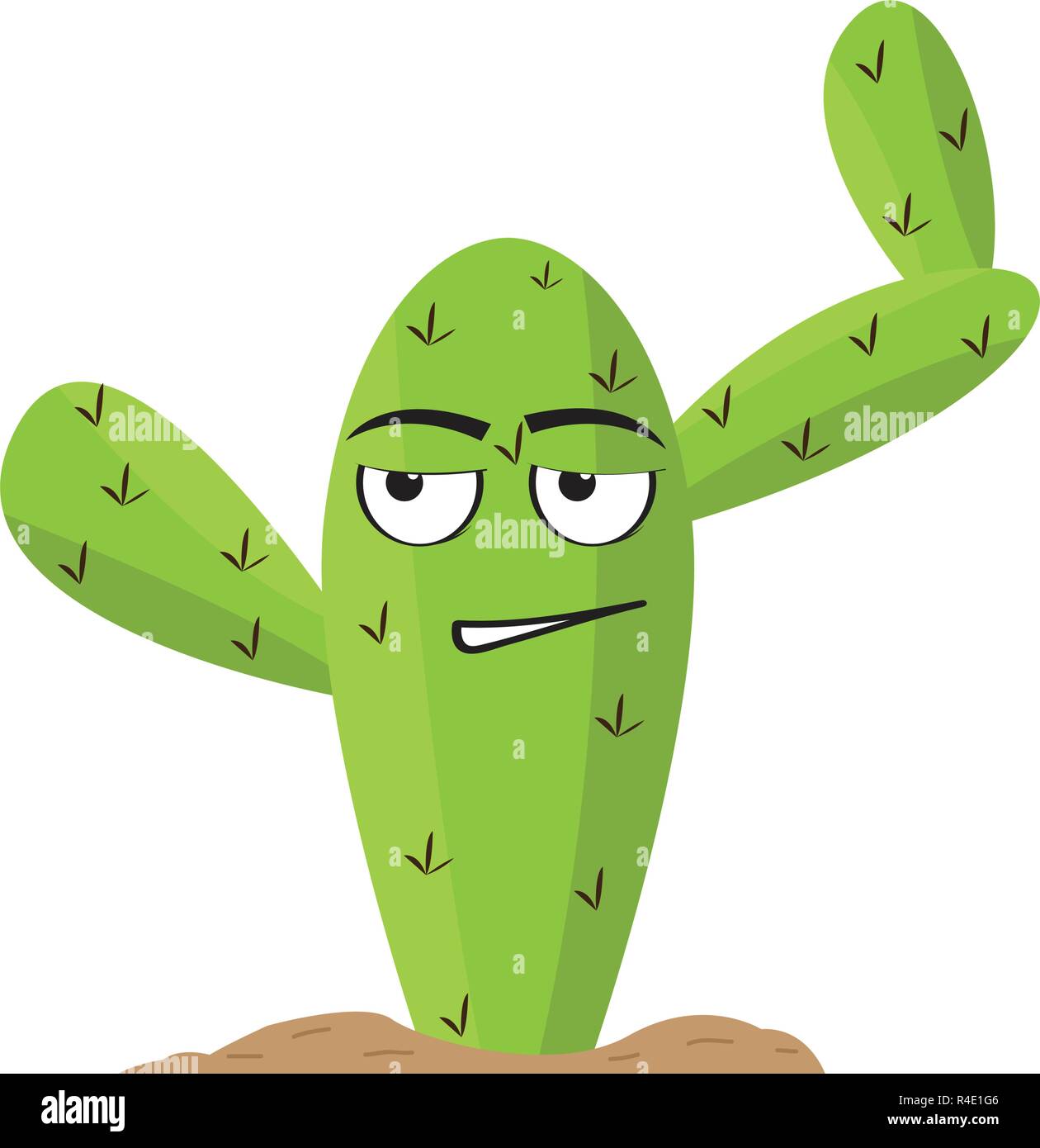 Isolated uncomfortable cactus character Stock Vector Image & Art - Alamy