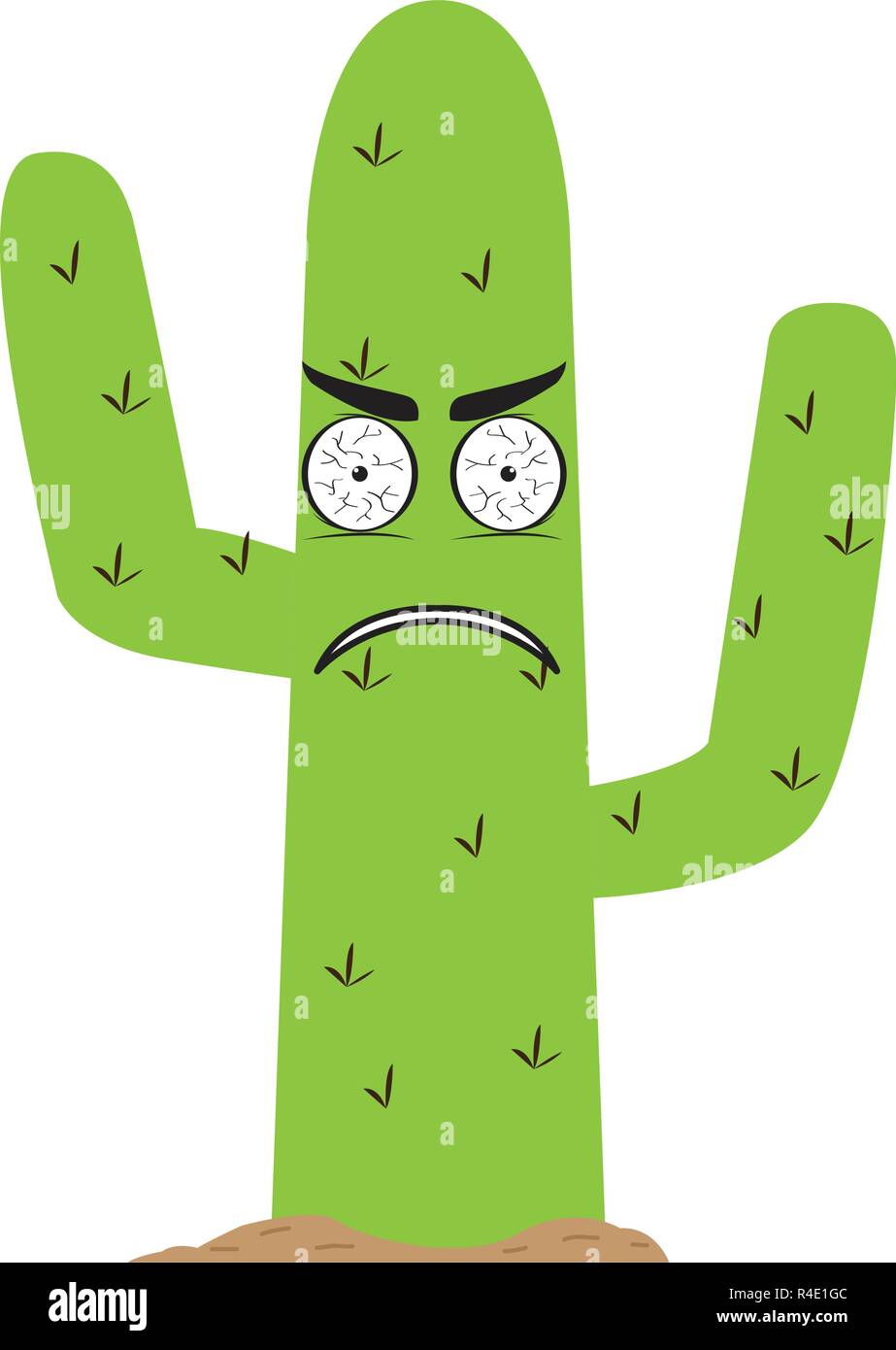Isolated angry cactus character Stock Vector Image & Art - Alamy