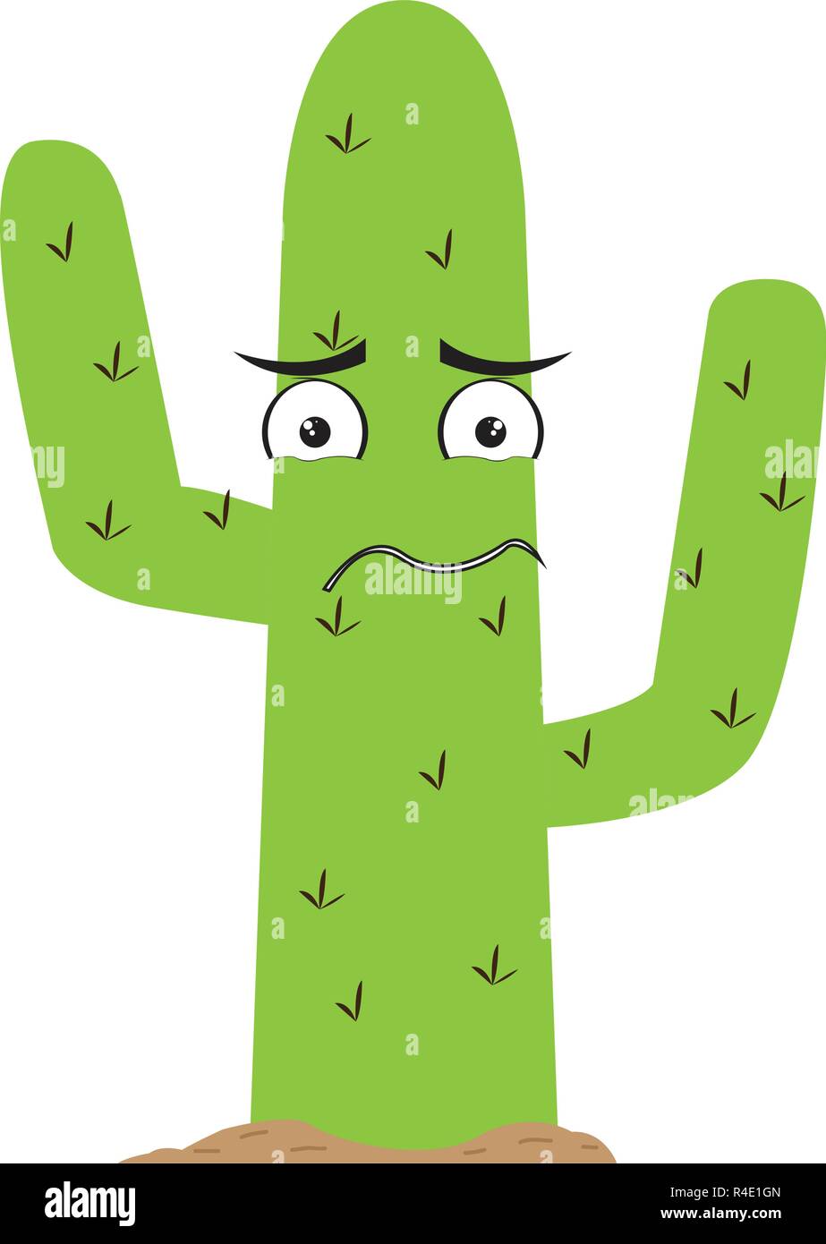 Isolated sad cactus character Stock Vector Image & Art - Alamy