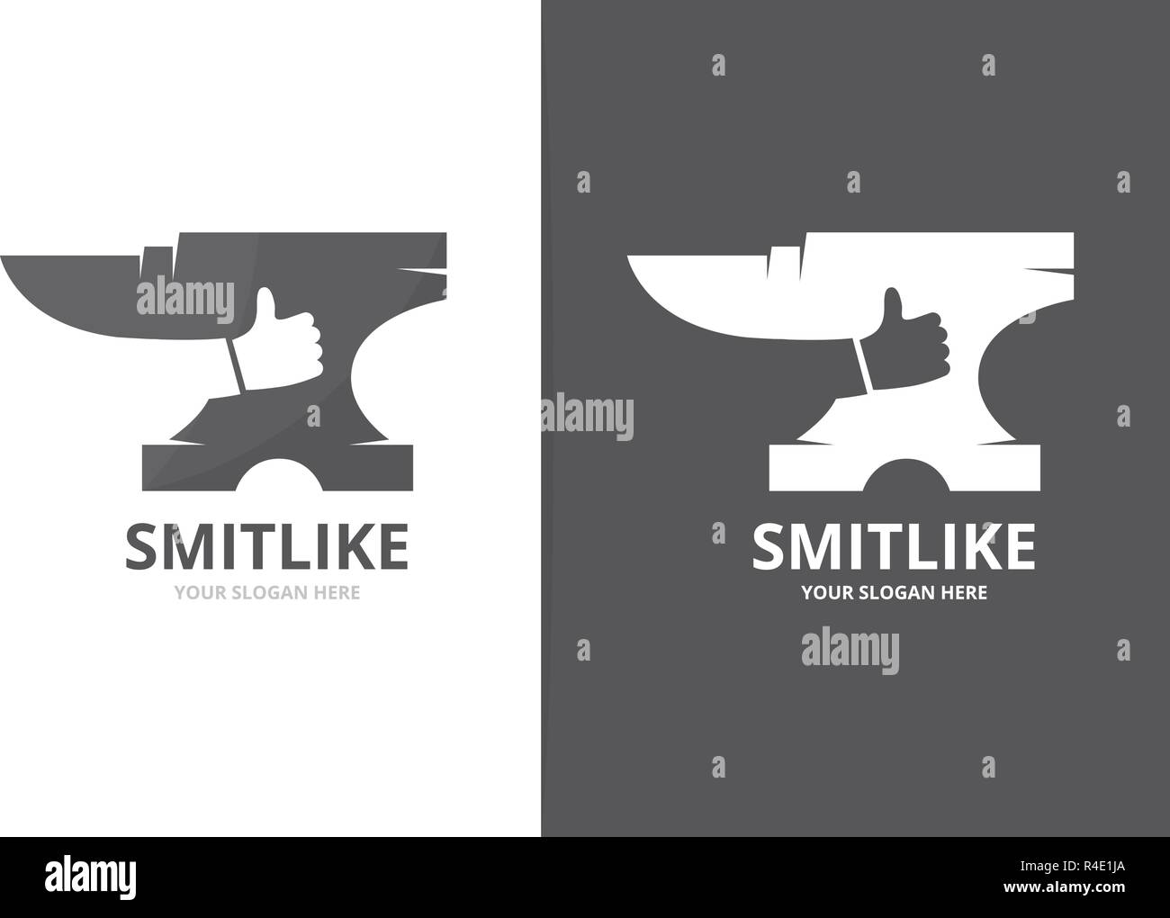 Vector smith and like logo combination. Blacksmith and best symbol or ...