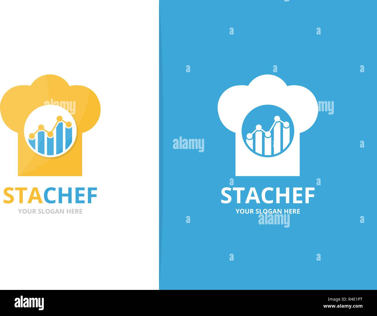Vector graph and chef hat logo combination. Diagram and kitchen symbol ...