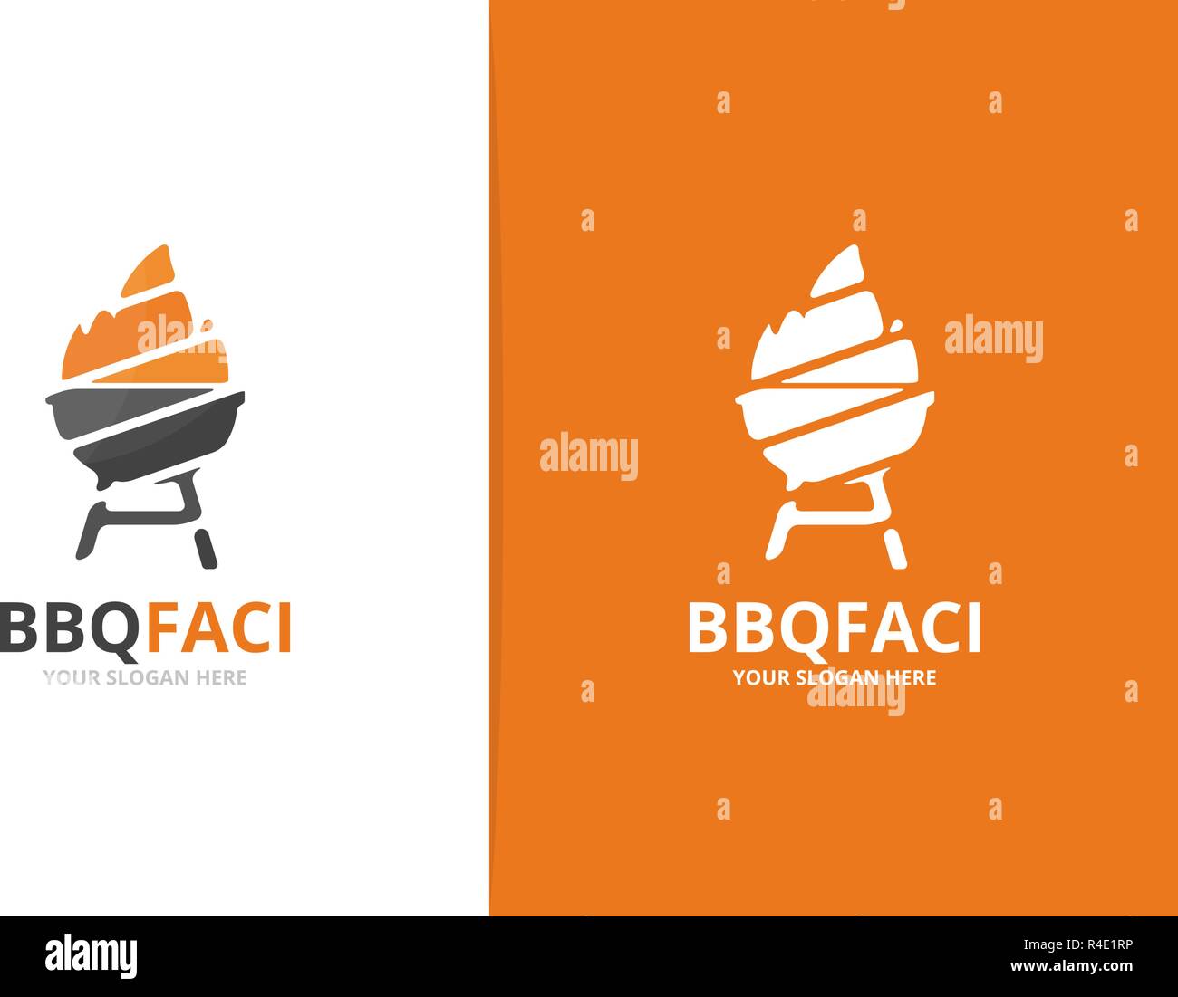Vector bbq logo combination. Grill symbol or icon. Unique barbecue ...