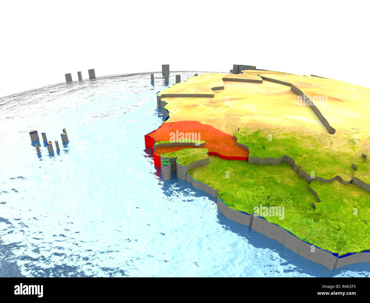 Map satellite geography senegal hi-res stock photography and images - Alamy
