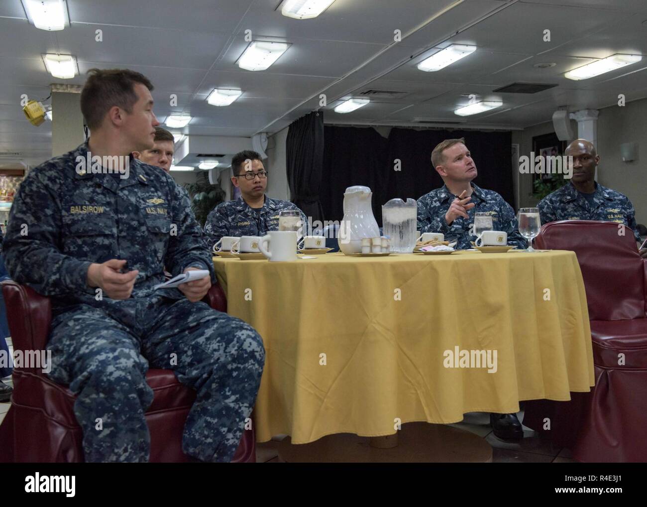 Aircraft carrier wardroom hi-res stock photography and images - Alamy