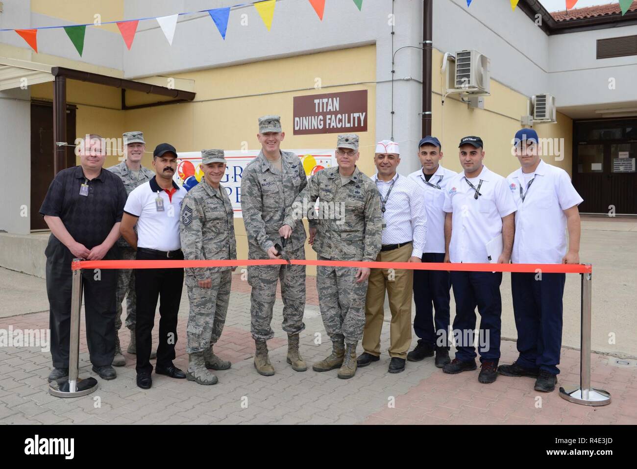 Members of the 39th Air Base Wing cut the ribbon at the grand opening ...
