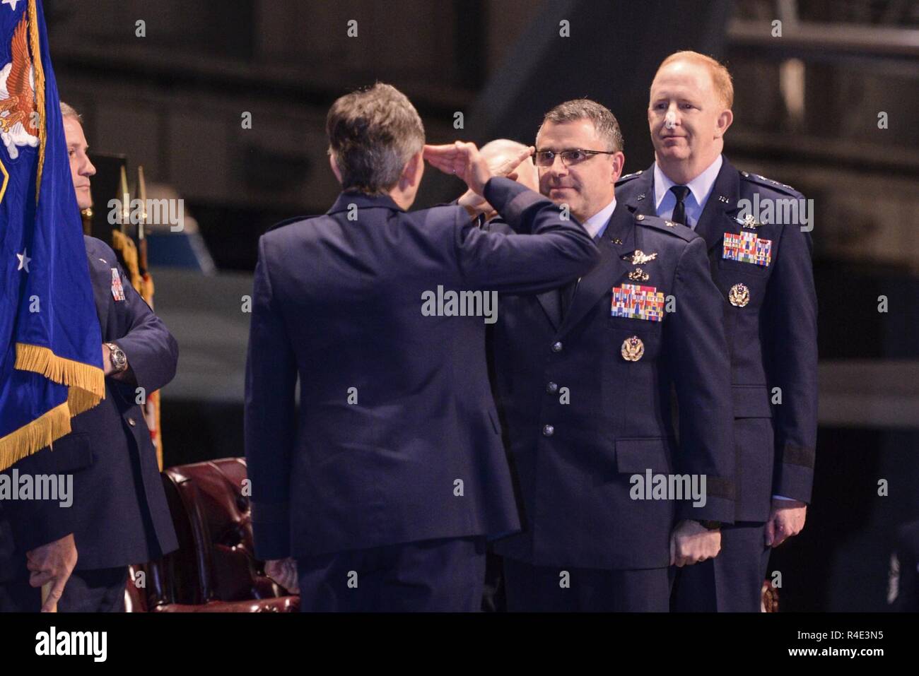 Brig. Gen. William T. Cooley salutes Gen. Ellen M. Pawlikowski, Air ...