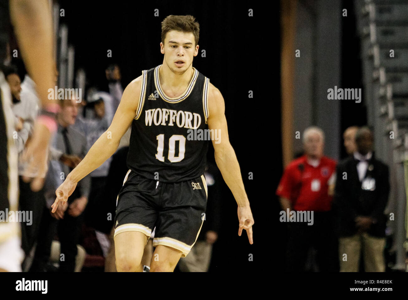 Columbia, SC, USA. 26th Nov, 2018. Wofford Terriers guard Nathan Hoover ...