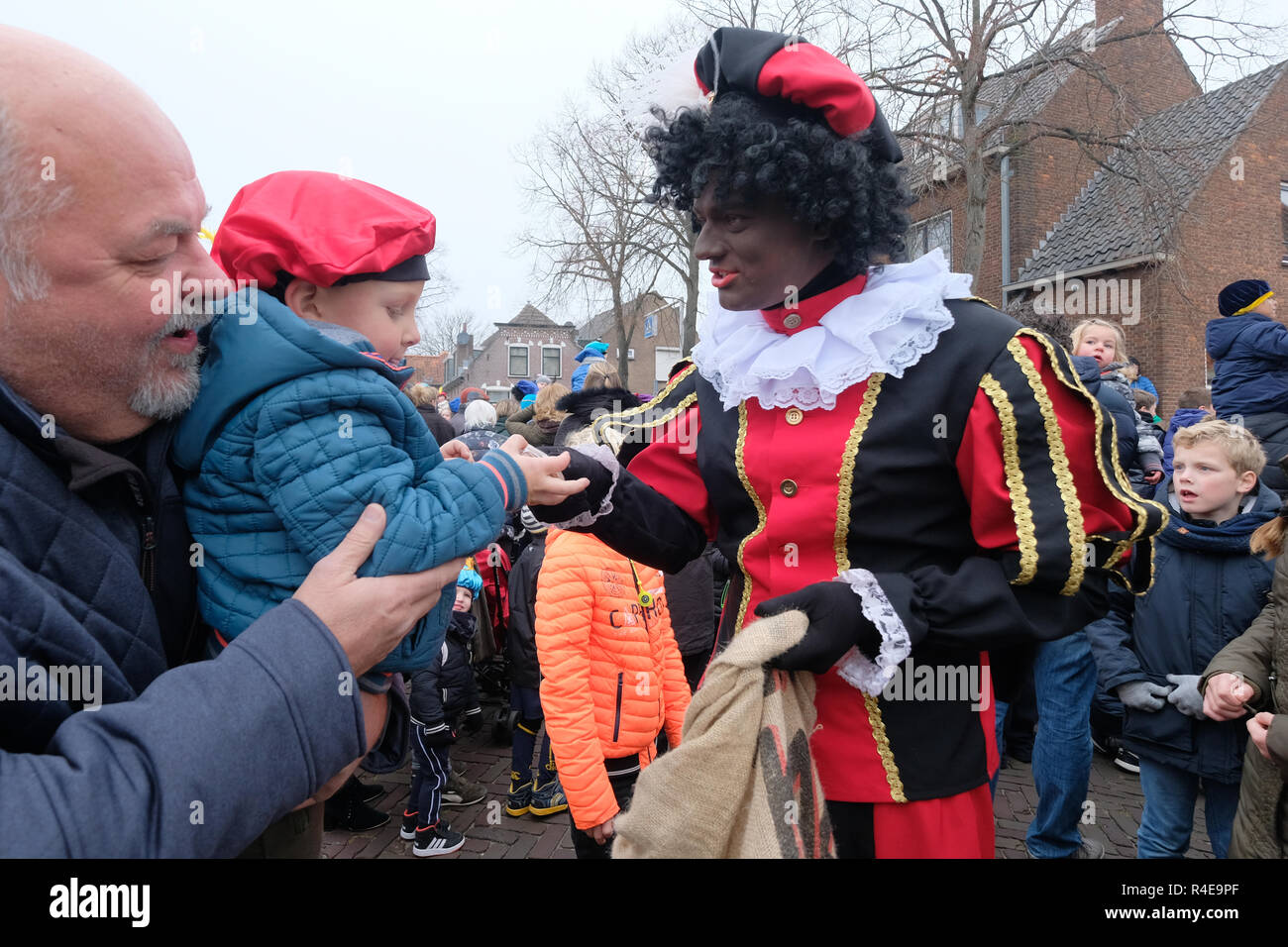 A man dressed as traditional character known as Zwarte Piet or Black ...