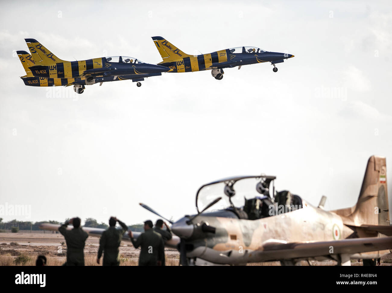 Kish Island, Iran. 26th Nov, 2018. Airplanes perform during an air show ...