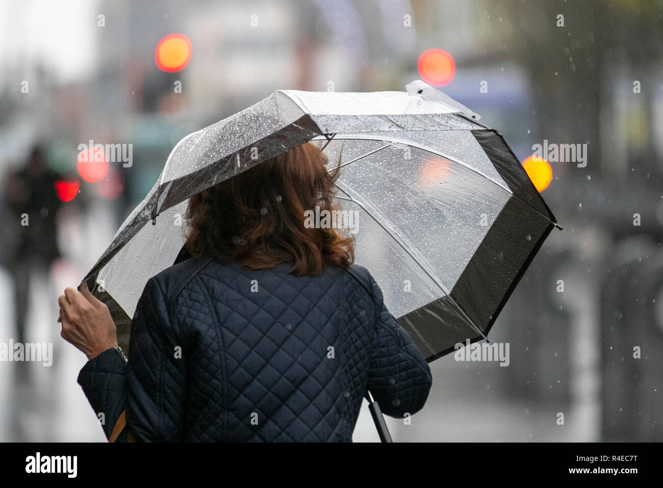 Southport, Lancashire, UK Weather. 27th Nov, 2018. Cold wet windy day ...
