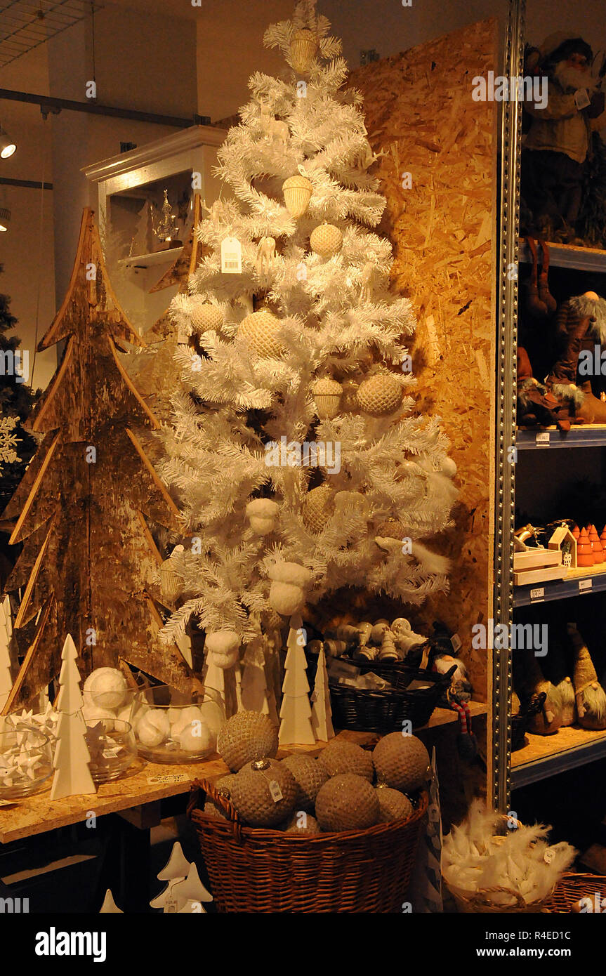 Copenhagen, Denmark. 27th Nov 2018. Artificial Christmas trees and ...