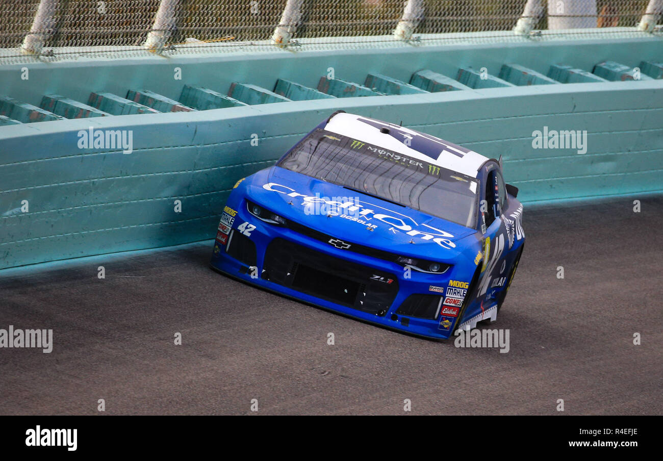 Homestead, Fla, USA. 18th Nov, 2018. Kyle Larson, driver of the (42 ...
