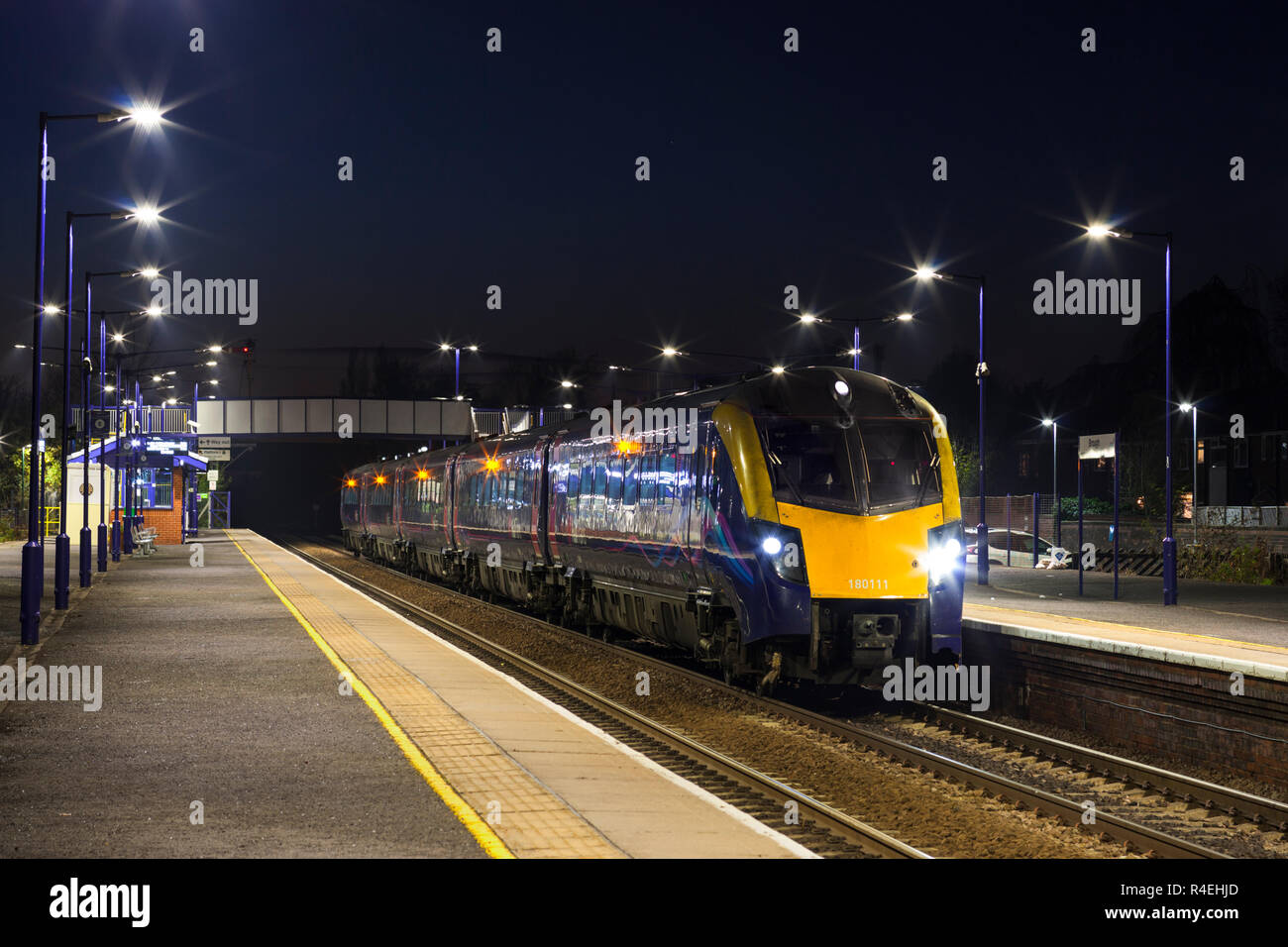 First Hull trains class 180 DMU 180111 calling at Brough railway ...
