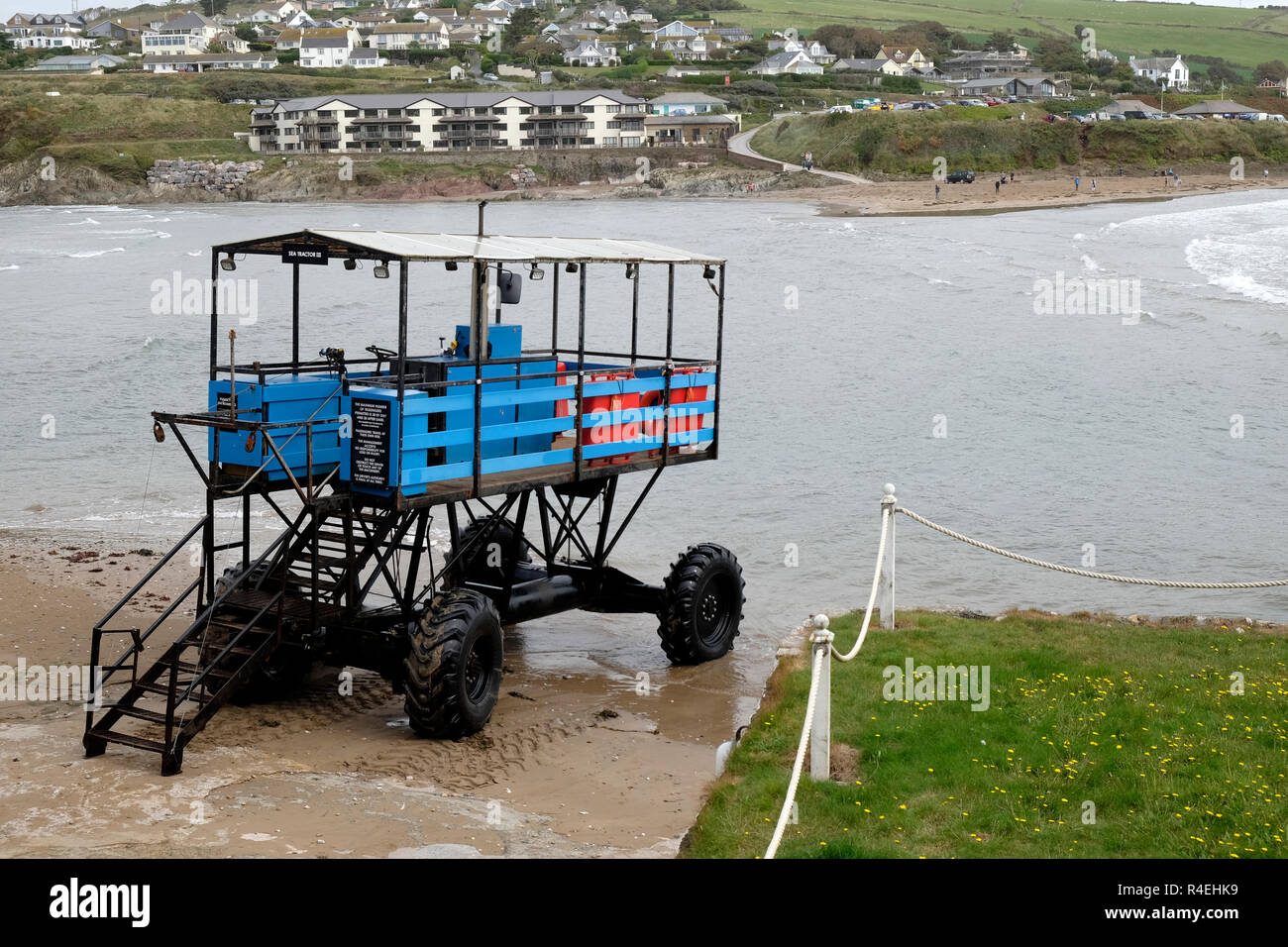 The Sea Tractor which transports visitors to and from Bigbury-on-Sea ...