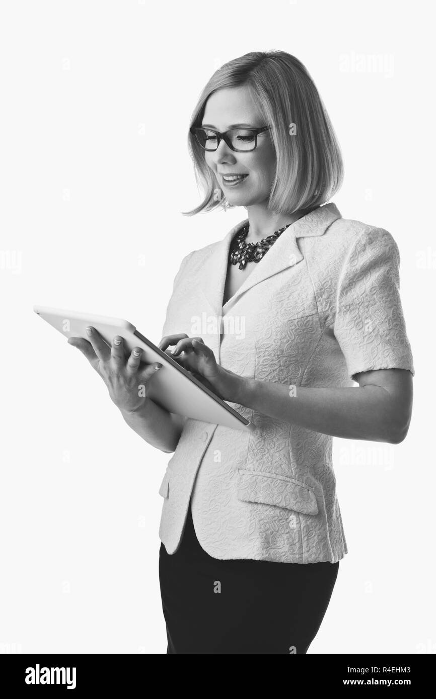 Tablet the friendly Black and White Stock Photos & Images - Alamy