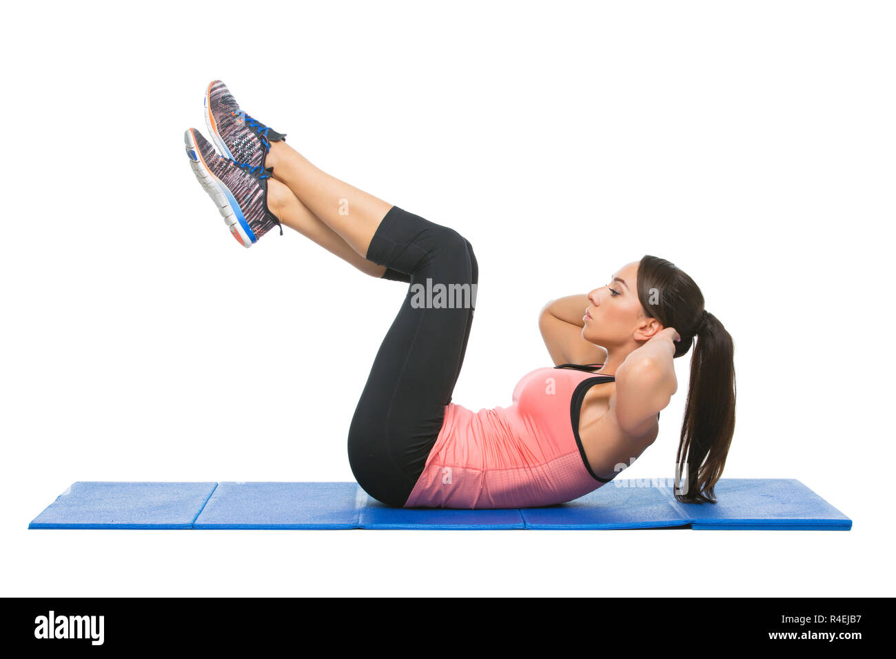 Beautiful woman making sport exercise Stock Photo - Alamy