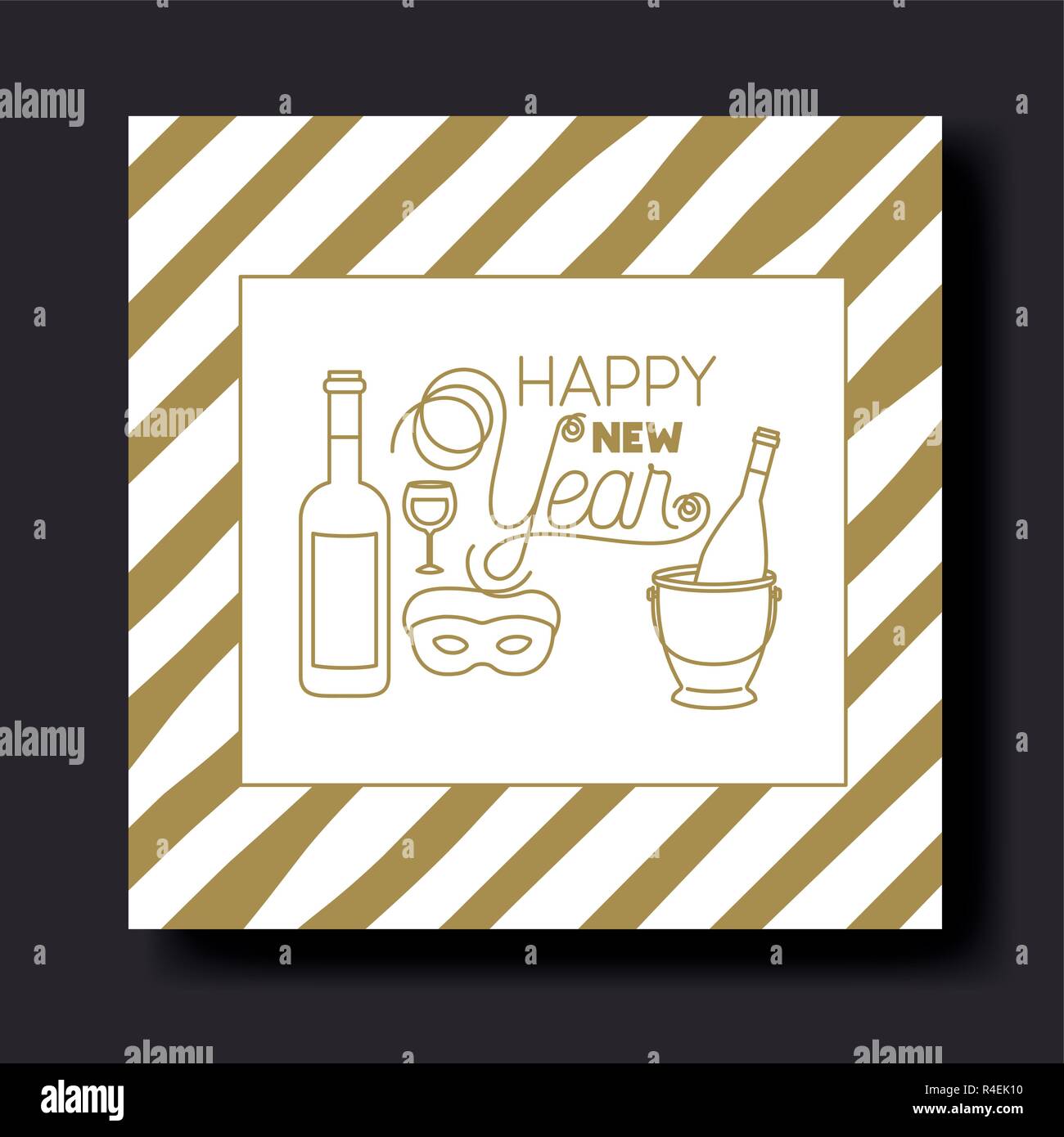 square frame with happy new year lettering Stock Vector Image & Art - Alamy