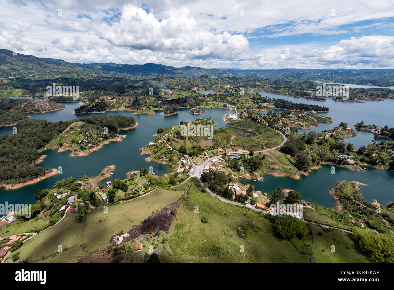 Aerial view of Guatape in Antioquia, Colombia Stock Photo - Alamy