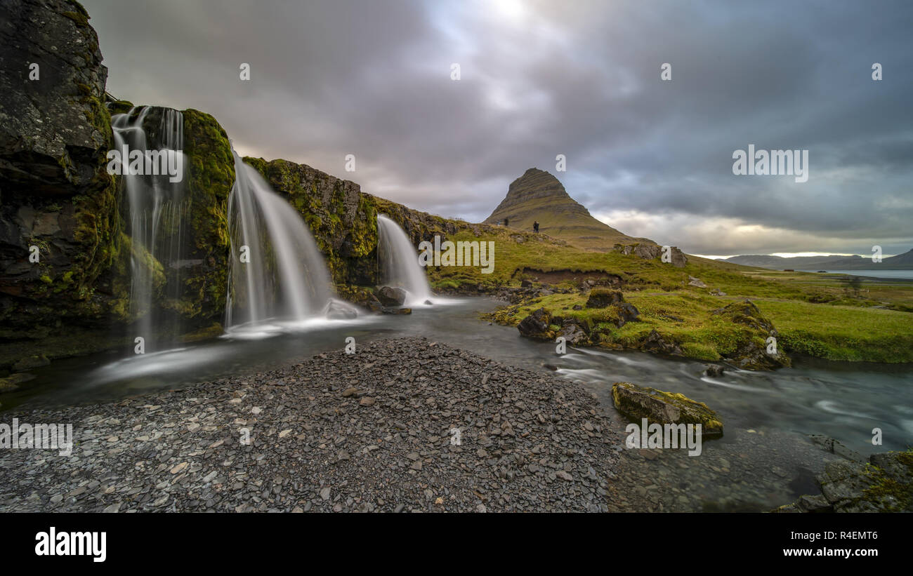 Cloudy Sunrise at Kirkjufellsfoss, Iceland Stock Photo - Alamy
