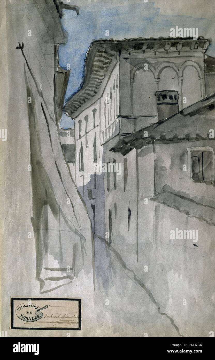 CALLE - ACUARELA - SIGLO XIX. Author: Rosales, Eduardo. Location ...