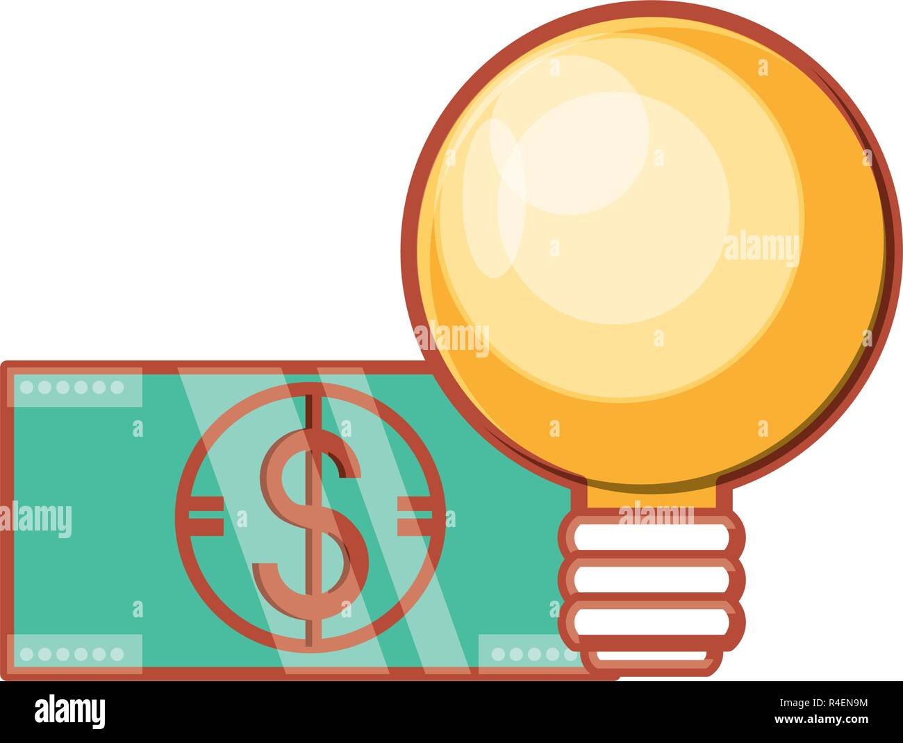 bulb light with money vector illustration design Stock Vector Image ...