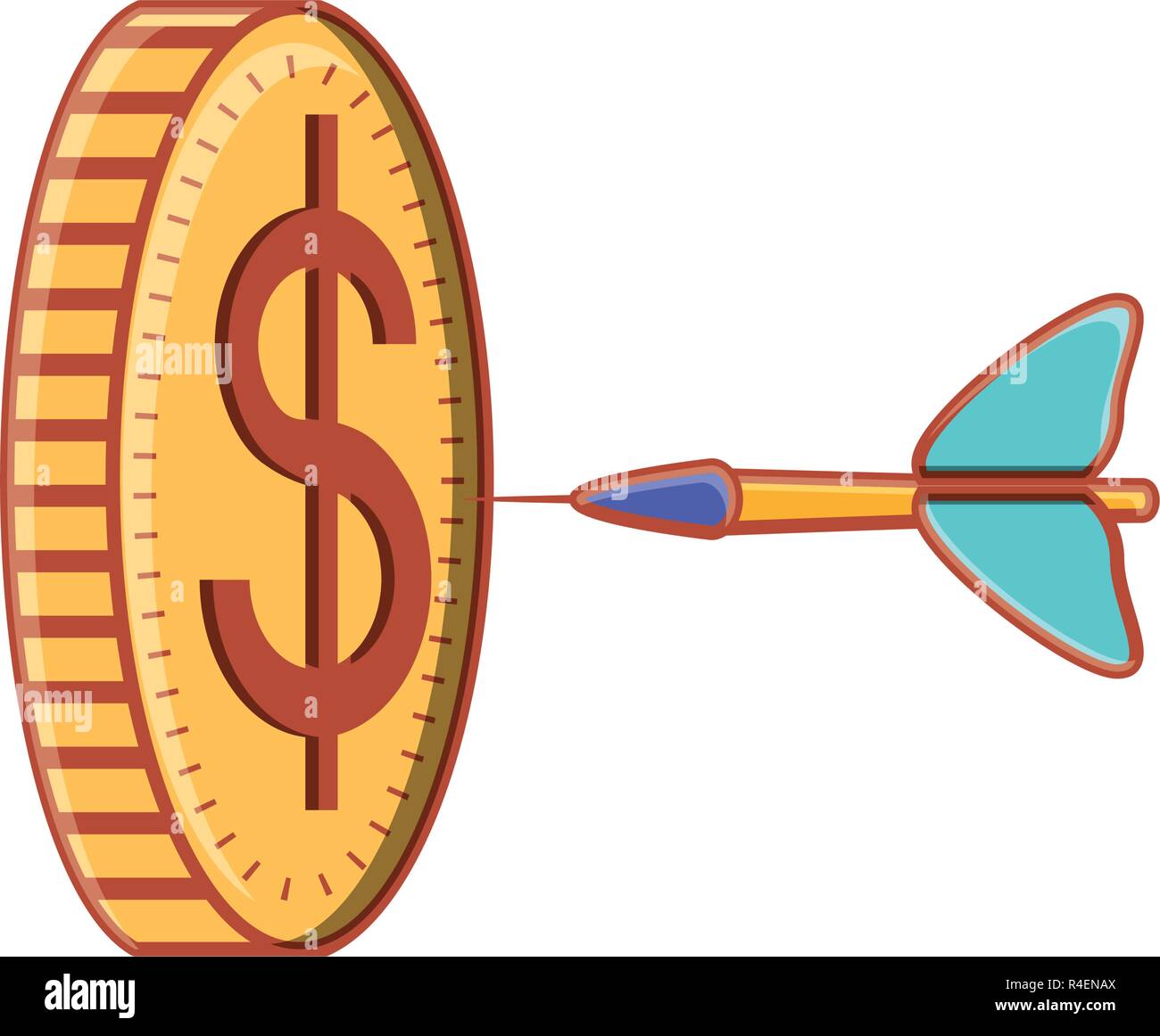 coin money with dart vector illustration design Stock Vector Image ...