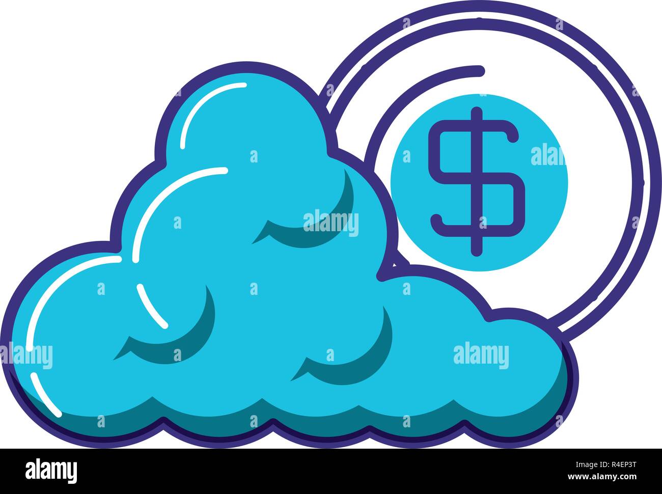 coin money with cloud vector illustration design Stock Vector Image ...