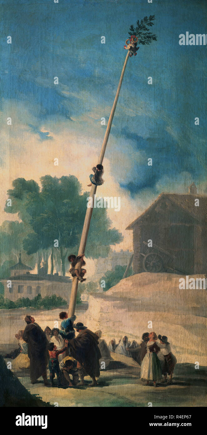 The Greasy Pole - 1787 - oil on canvas - 169x88 cm. Author: GOYA ...