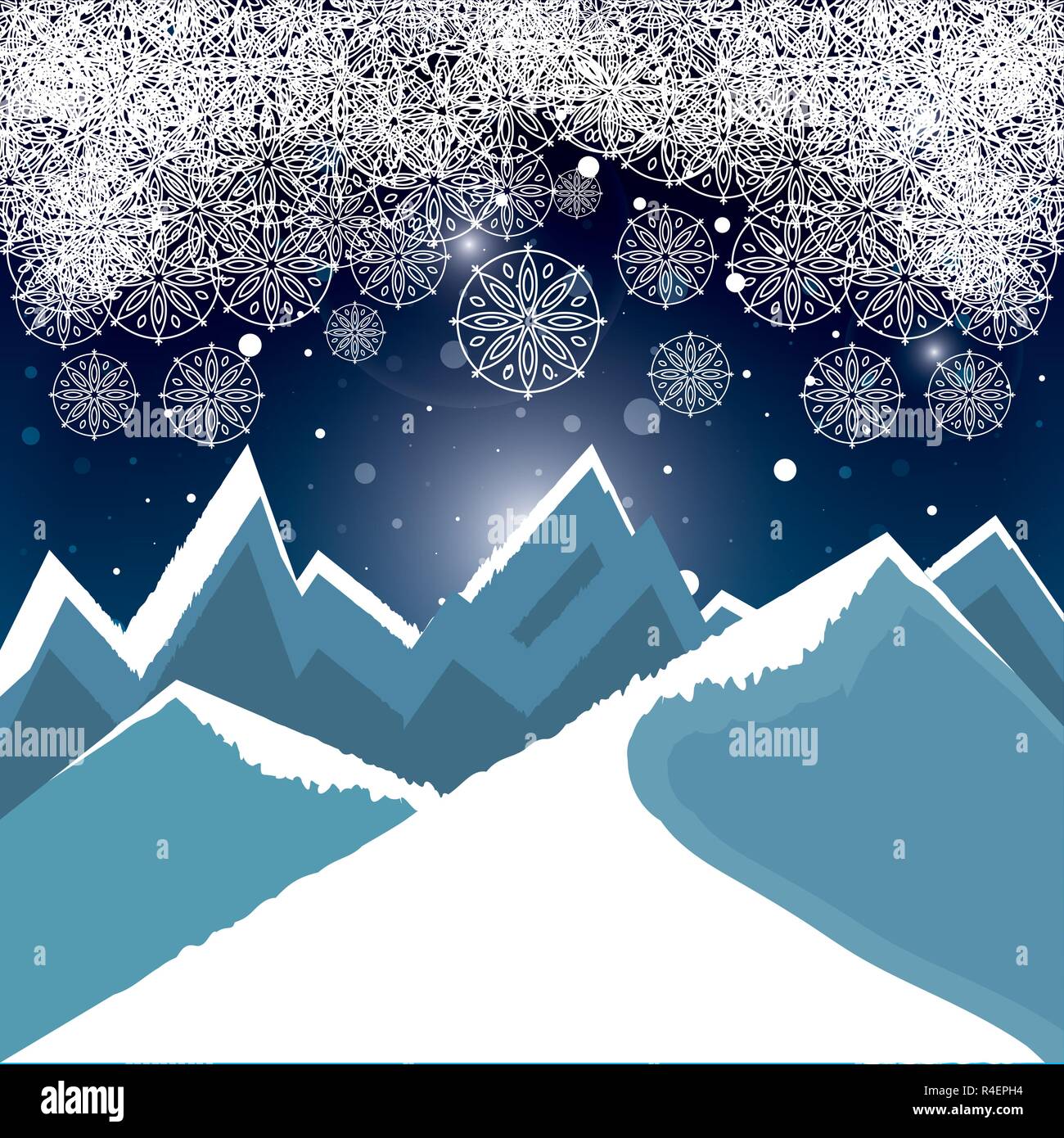 winter landscape scene christmas vector illustration design Stock ...