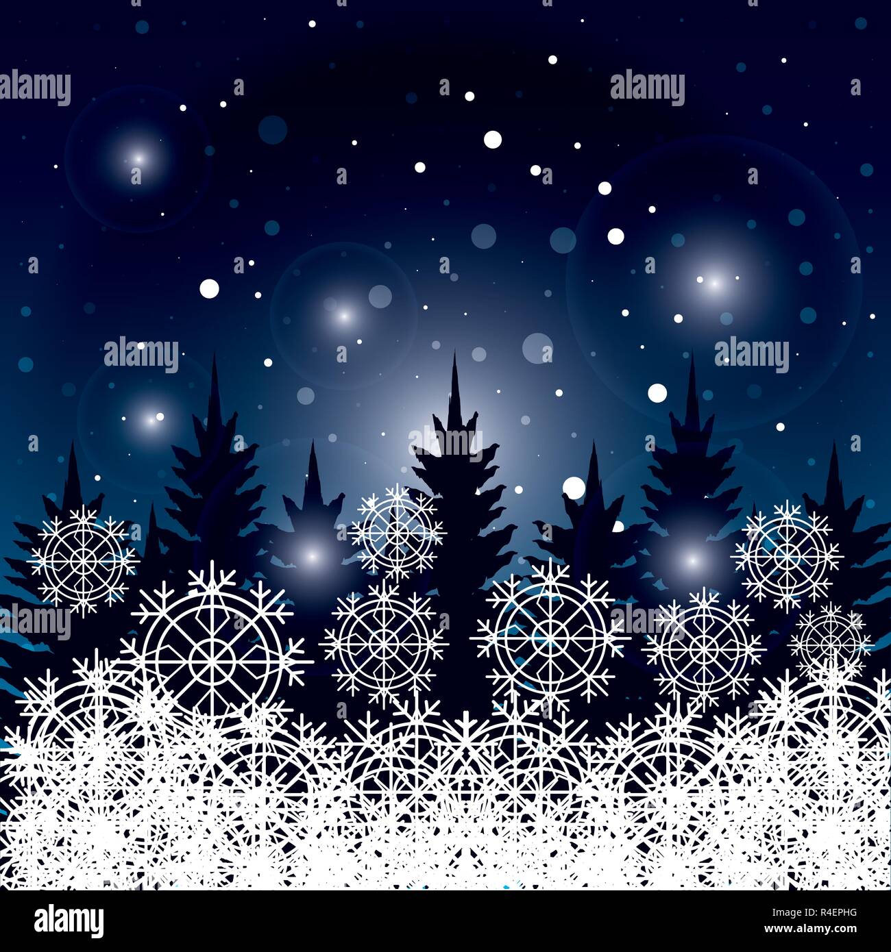 winter landscape scene christmas vector illustration design Stock ...