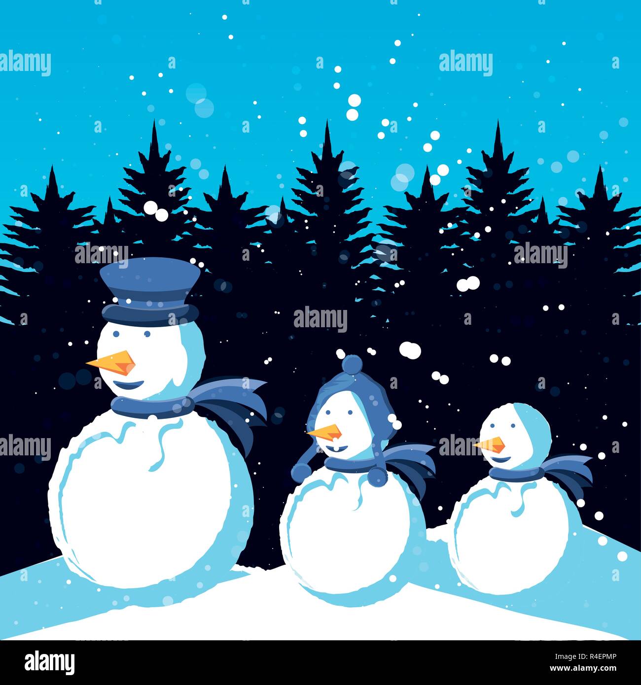 Group of snowmen Stock Vector Images - Alamy