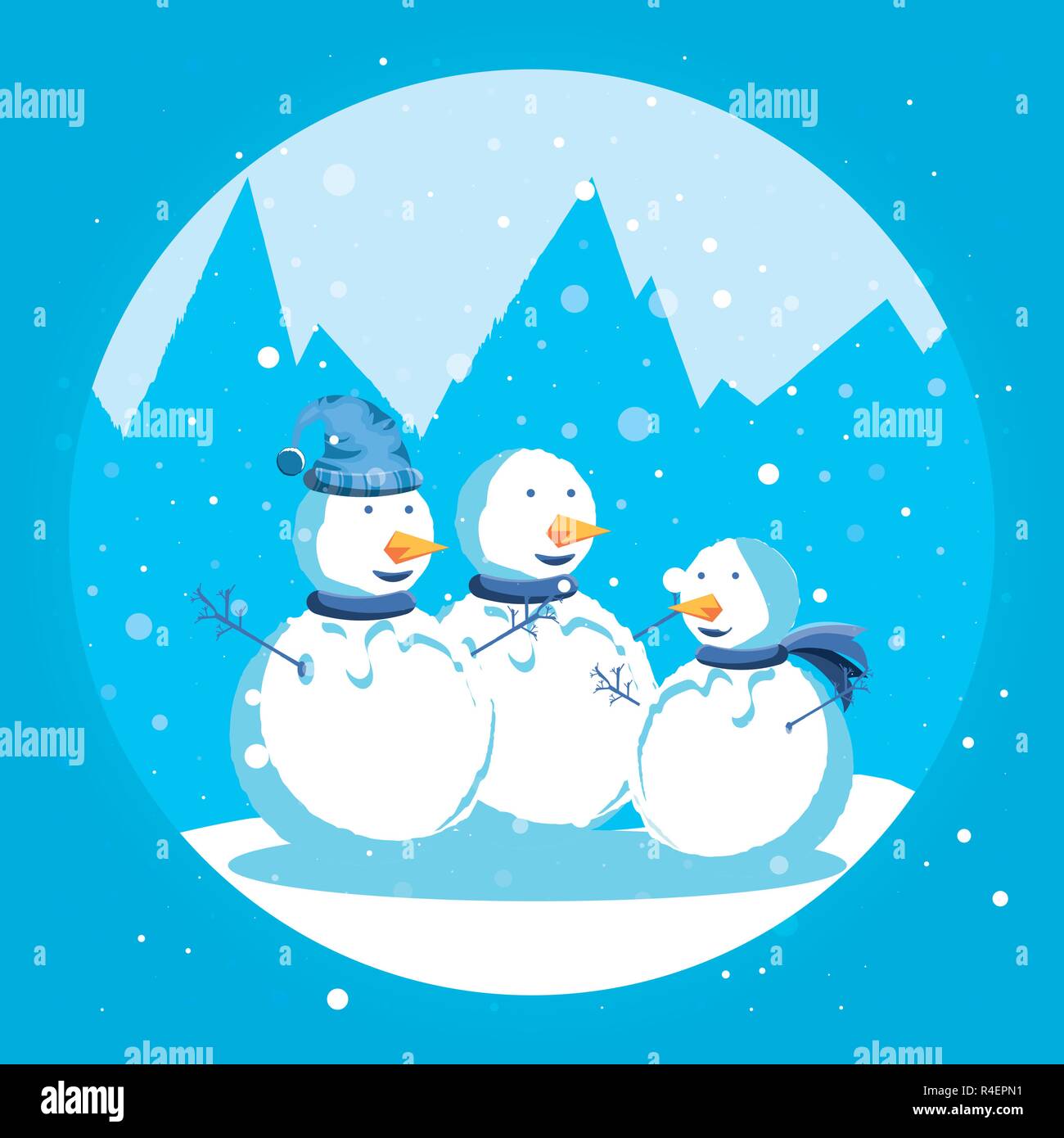 Group of snowmen Stock Vector Images - Alamy