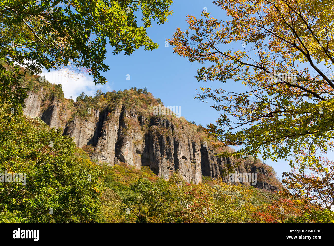 Volcanic cliff in Japan Stock Photo - Alamy