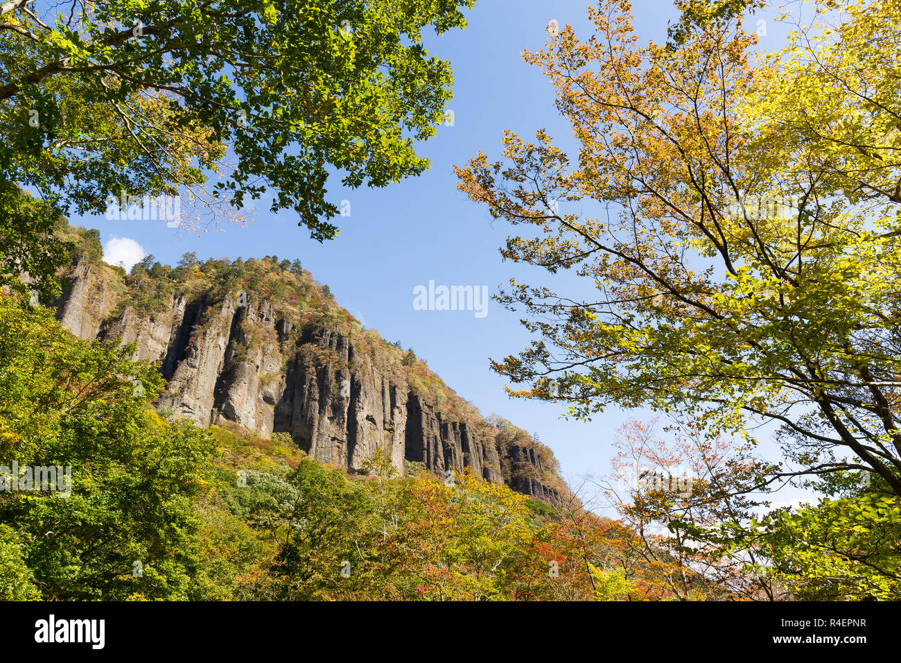 Volcanic cliff in Japan Stock Photo - Alamy