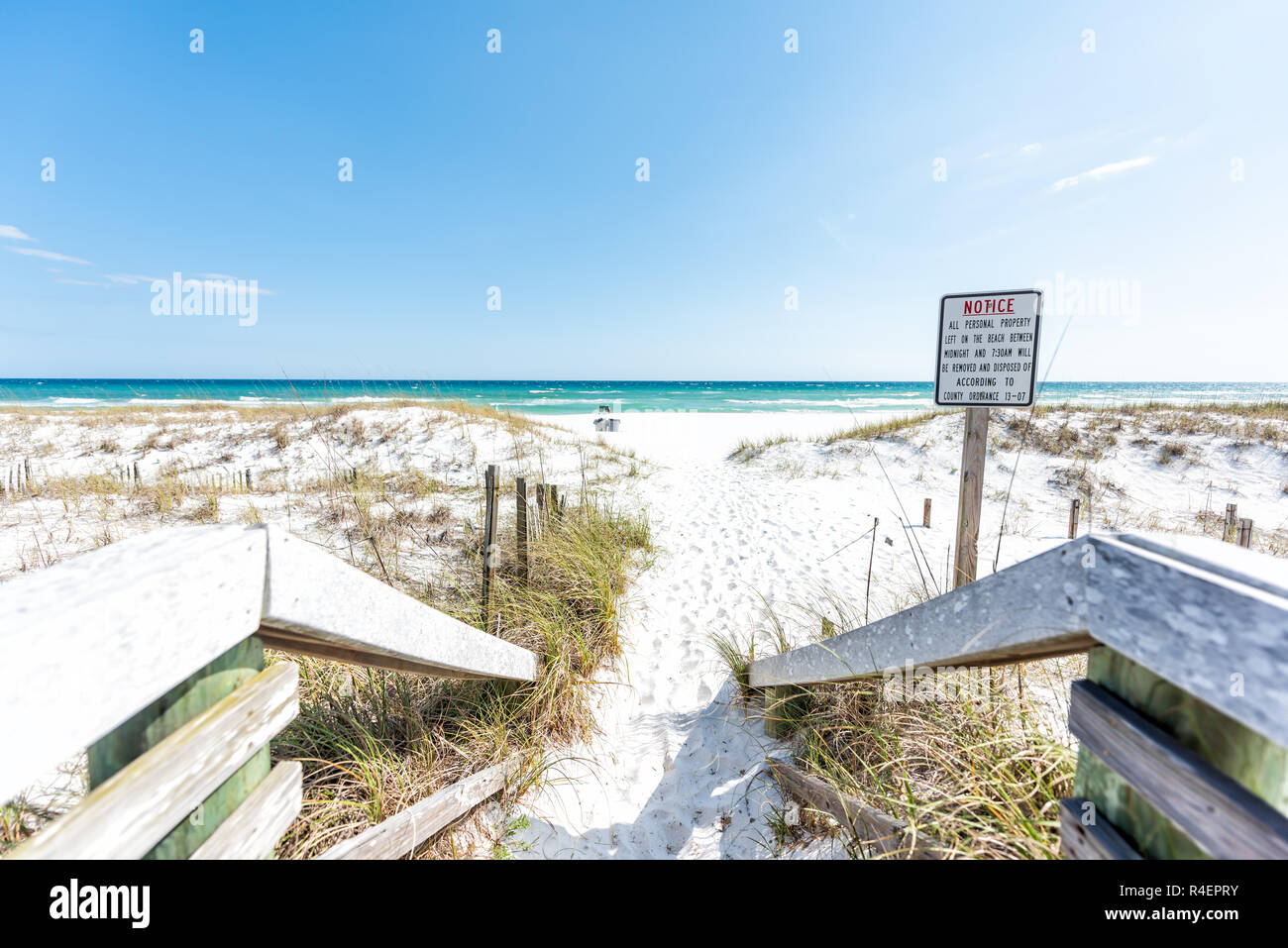 Destin, USA Miramar beach city town village day in Florida panhandle ...