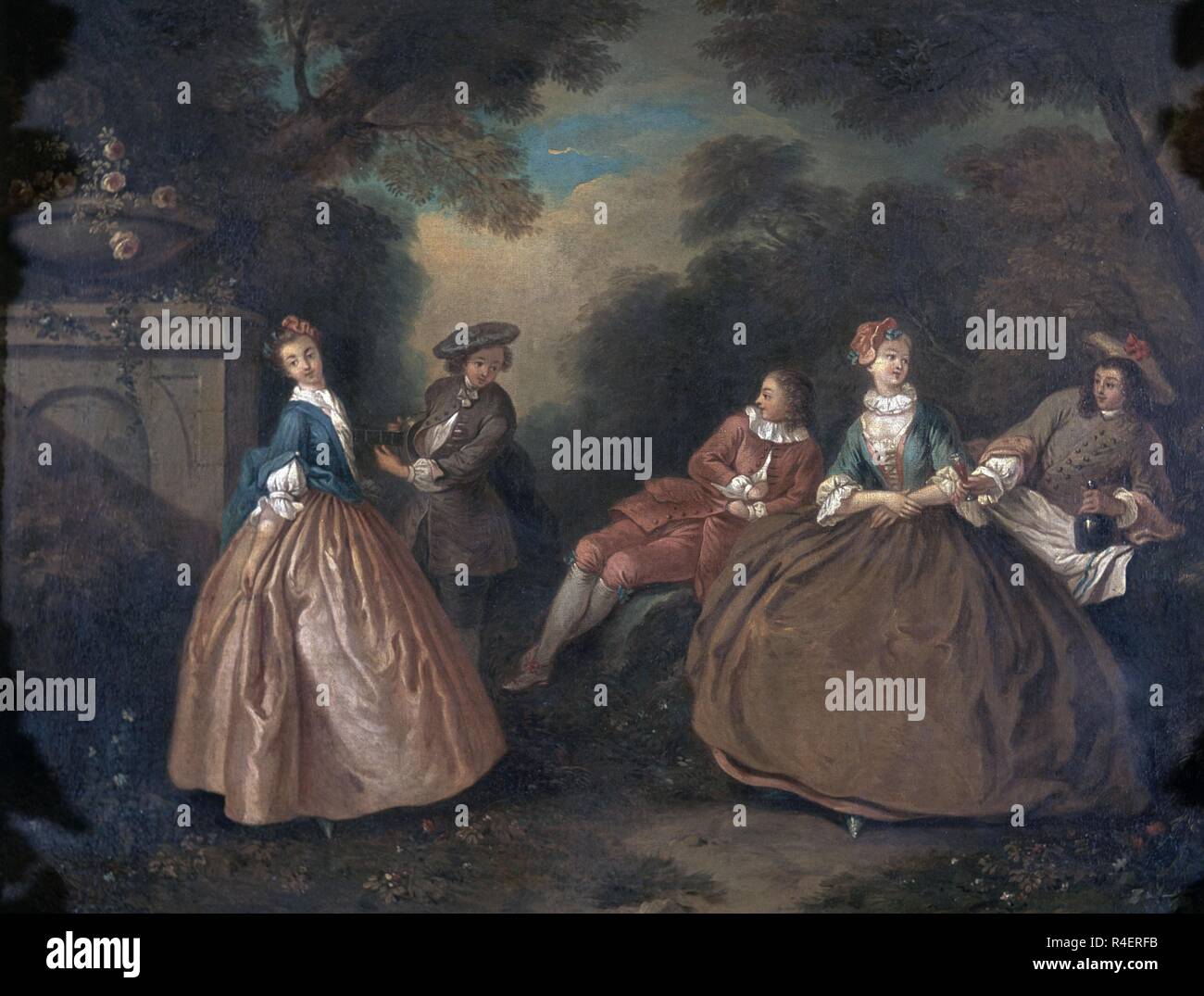 ESCENA GALANTE - S XVIII - 61x80 - ROCOCO FRANCES. Author: WATTEAU ...