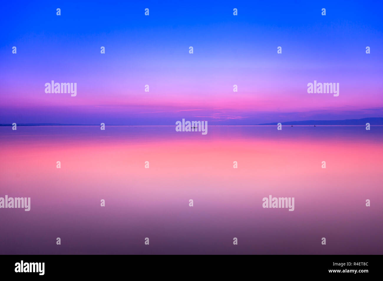 Beautiful sunset in lake Balaton Stock Photo - Alamy