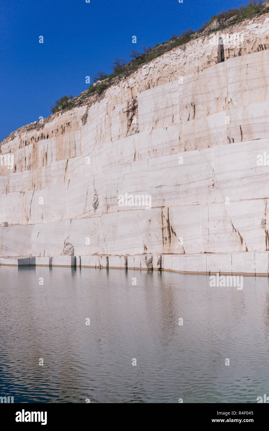 Landscape in the mountains of marble rocks from the quarry Stock Photo ...