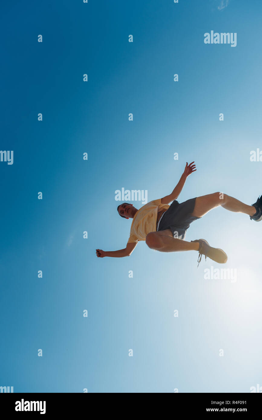 Man doing parkour exercise outdoor Stock Photo - Alamy