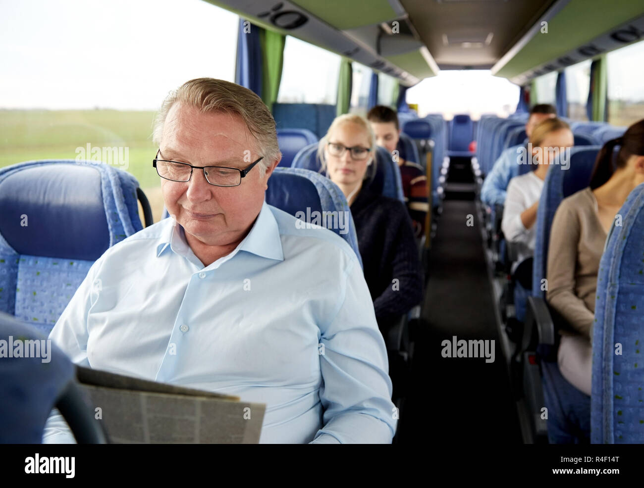 Coach bus senior man hi-res stock photography and images - Alamy