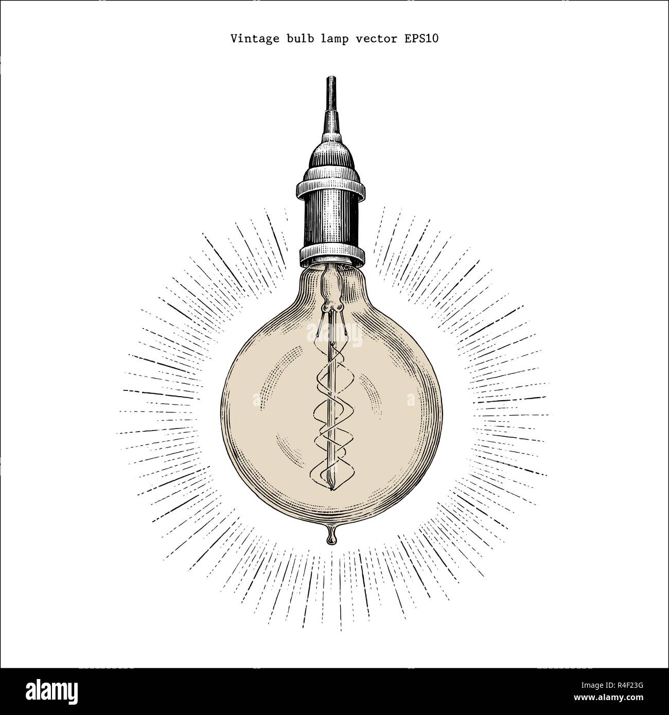 Vintage bulb lamp hand drawing engraving style Stock Vector Image & Art ...